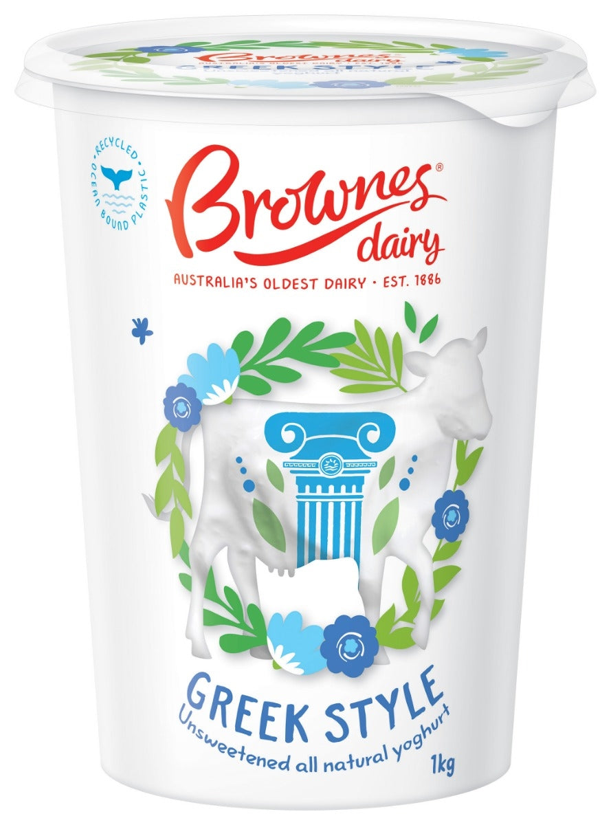 Brownes Dairy Greek Style Natural Yoghurt 1Kg – Brownes Dairy Milko