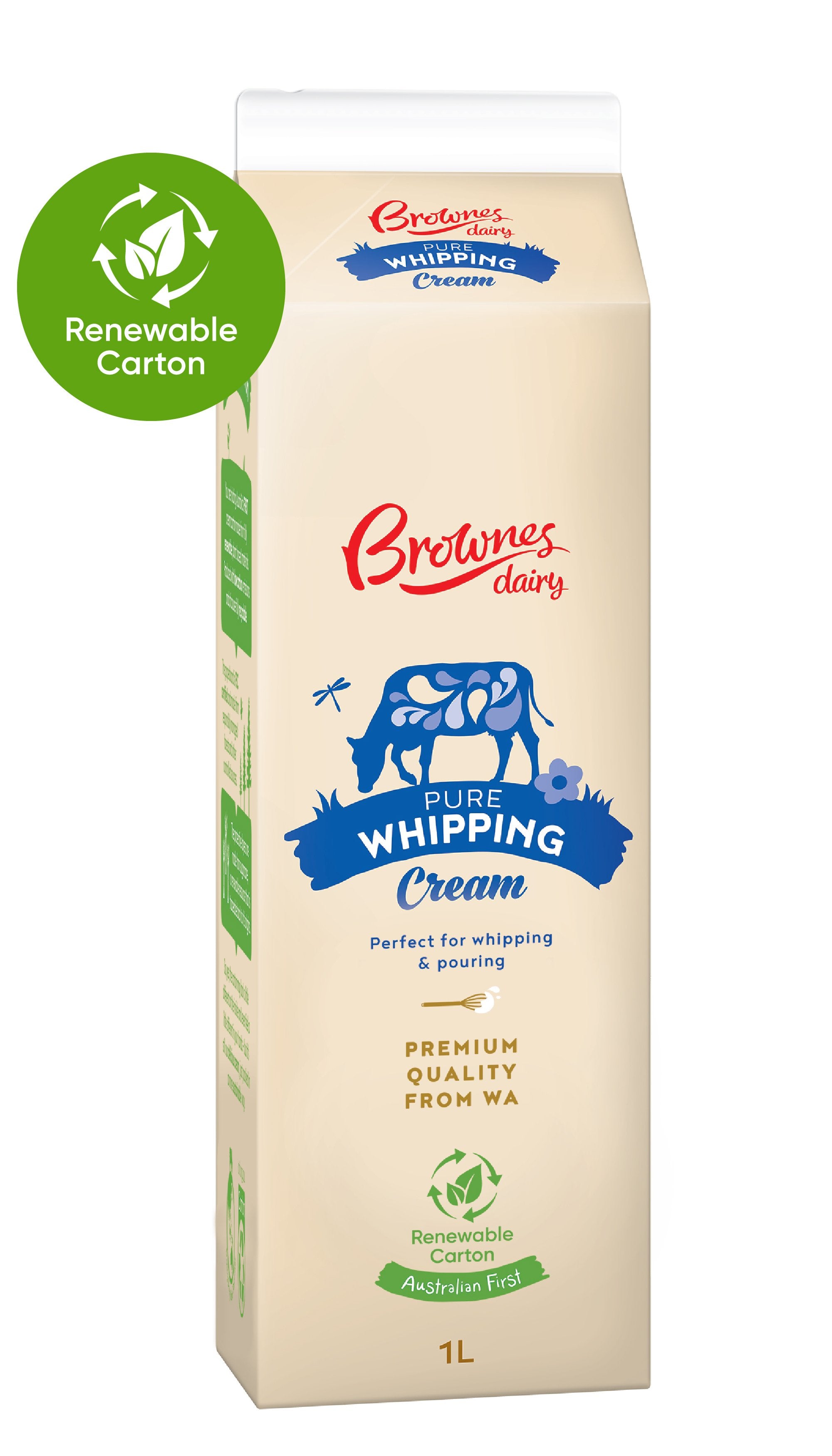 Brownes Dairy Whipping Cream - 1L – Brownes Dairy Milko